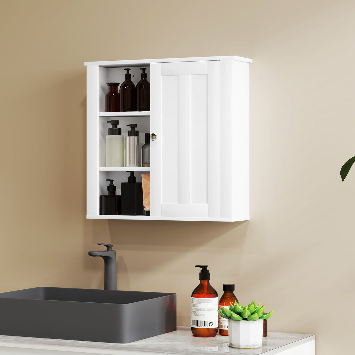 HOMCOM Clean and Simple Bathroom Storage Cabinet - White | anydaydirect